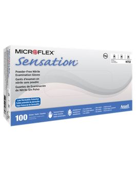 Microflex Gloves Sensation Nitrile P/F Small Blue 100/box