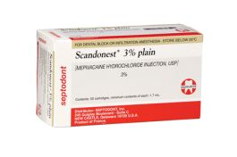 Septodont Anesthetic Scandonest 3% Plain Mepivacaine 50/Bx