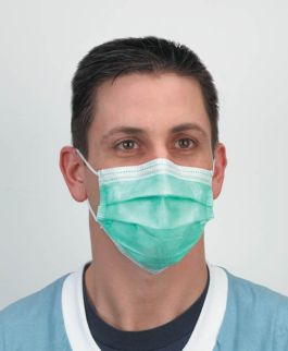 Crosstex Mask Isofluid Earloop Level 1 Blue 50/box