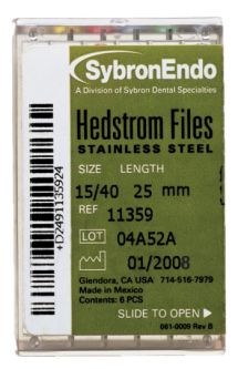 SybronEndo Hedstrom Files 21mm #20 Yellow 6/pkg