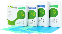 4D Rubber Dental Dam Biodam Latex 5 "x 5" Green Thin 52/box