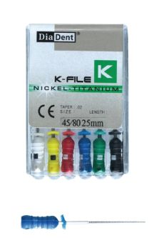 Diadent K-Files NiTi 25mm #8 6 Files/box
