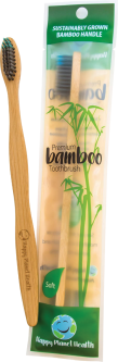 Quantum Toothbrush Happy Planet Bamboo Adult Charcoal #H6606 72/box