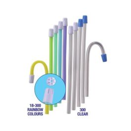 Premium Plus 300B Saliva Ejectors (100/Pkg) - Clear Blue Tip