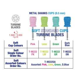 Premium Plus T-M222-GR Prophy Cup (Turbine) - RA Soft Green (100)