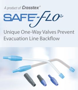Crosstex Safe-Flo Saliva Ejector Valve Blue 100/Bag