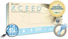 Microflex Gloves Xceed Nitrile P/F Medium Blue 250/box